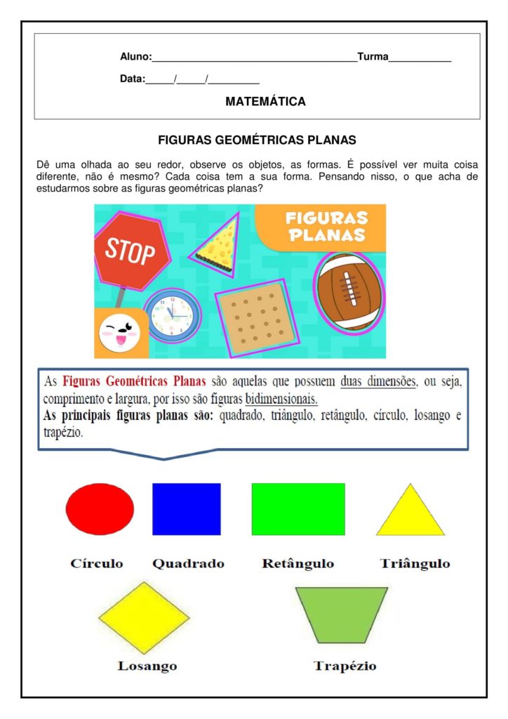 Figuras geométricas planas - Coruja Pedagógica