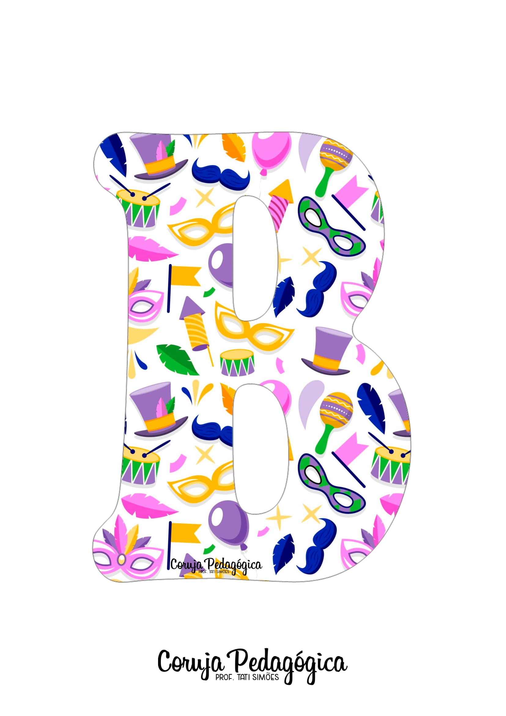 Molde de Letras carnaval 2021 mod.3 fundo branco e laranja - Coruja ...