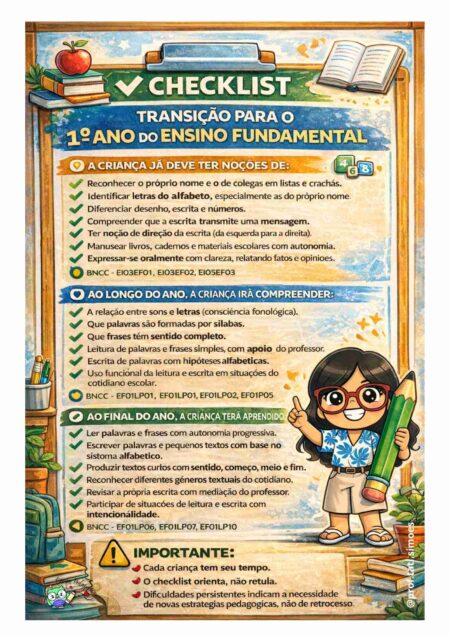 Checklist Volta às Aulas nos Anos Iniciais: Arquivo Gratuito do 1º ao ...