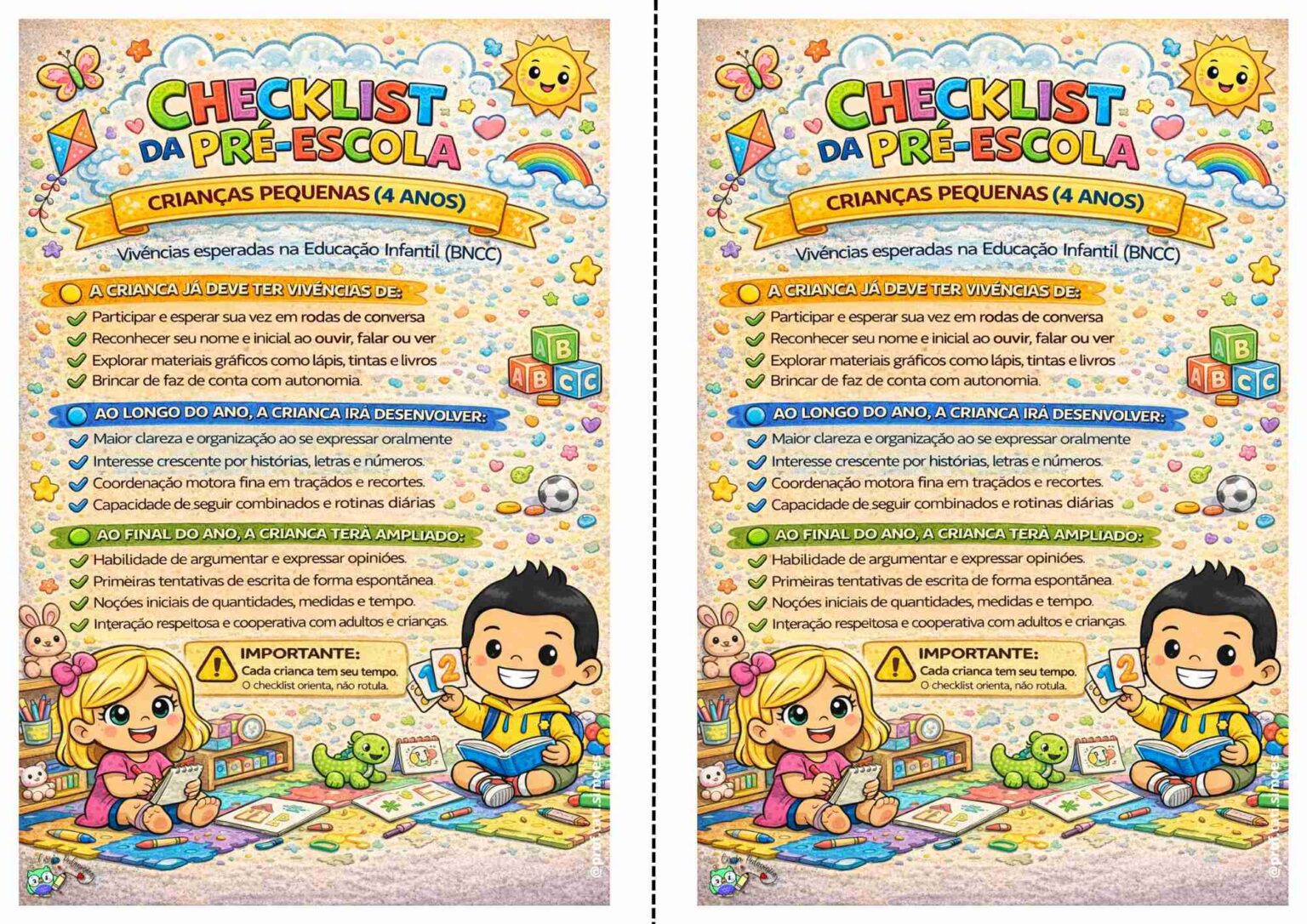 Checklist Volta às Aulas na Educação Infantil: Arquivo Gratuito para ...